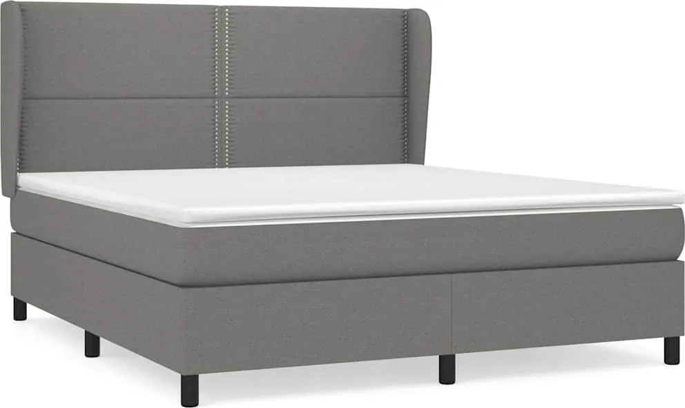 Box spring postel s matrací tmavě šedá 180x200 cm textil 3127902