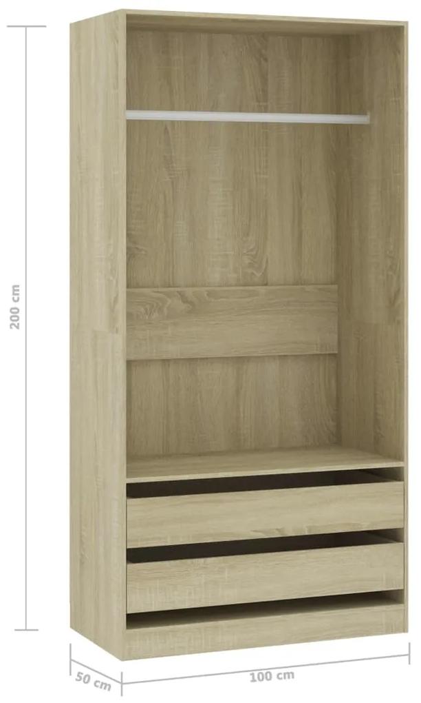 Šatní skříň dub sonoma 100 x 50 x 200 cm dřevotříska - Default Title