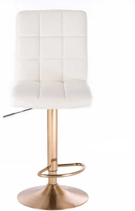 LuxuryForm DESIGN Barová židle TOLEDO na zlaté kulaté podstavě - bílá