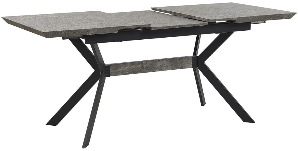 Rozkládací jídelní stůl 140/180 x 80 cm šedý/černý BENSON Beliani