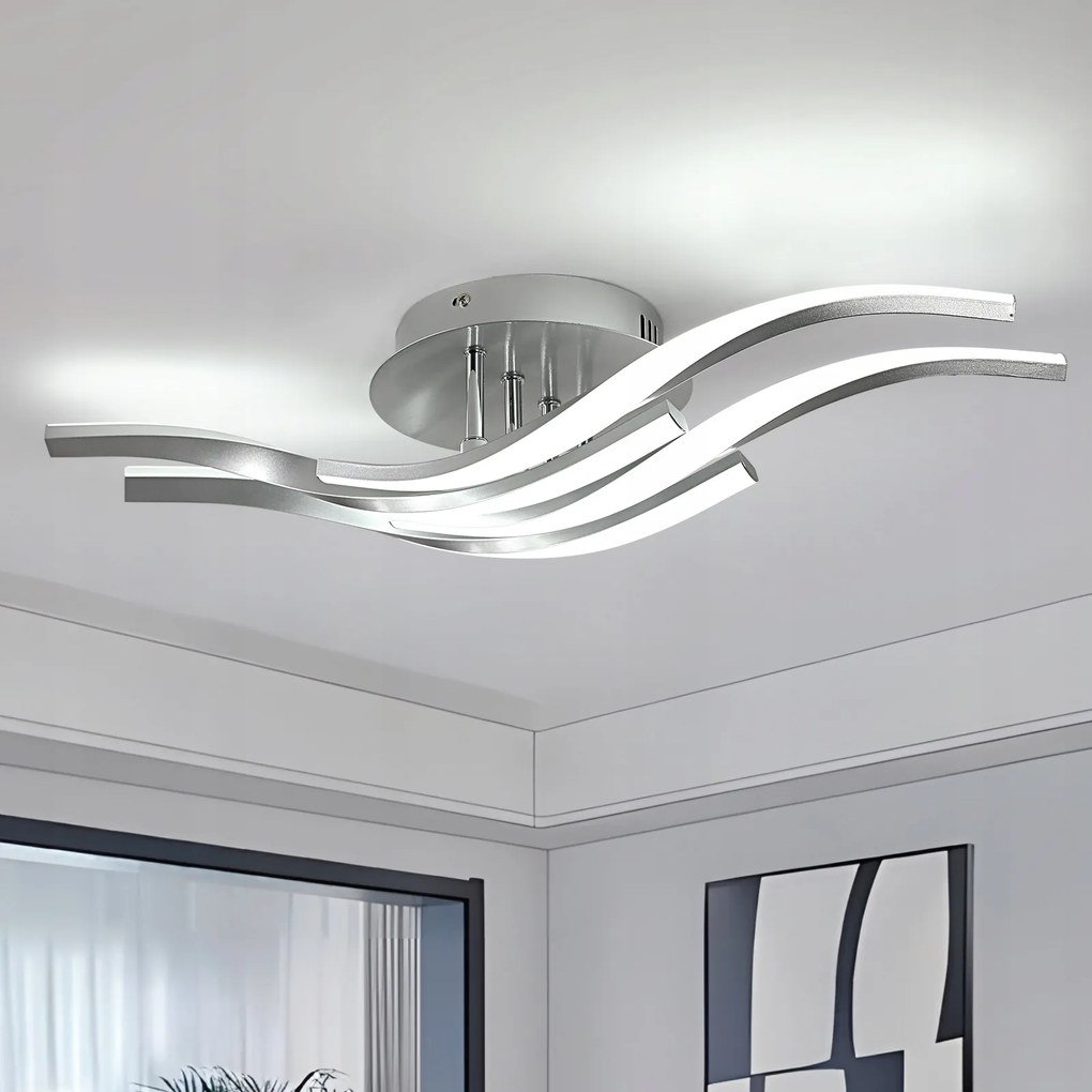 stropní svítidlo Led Stropní Svítidlo Stříbro Lustr Moderní 32W 6500K Do Obývacího Pokoje