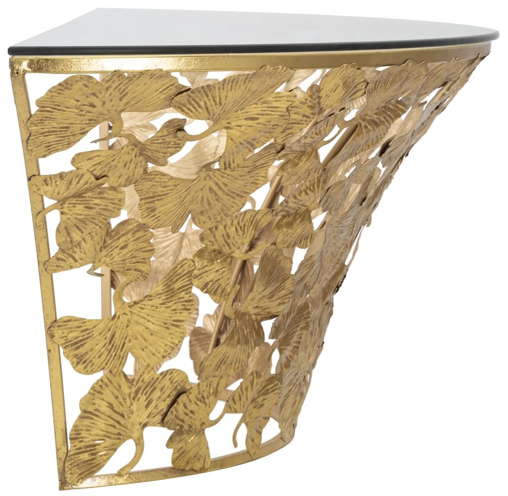 Mauro Ferretti Zlatý konzolový nástěnný stolek Pari, 120x40,5x37,2 cm