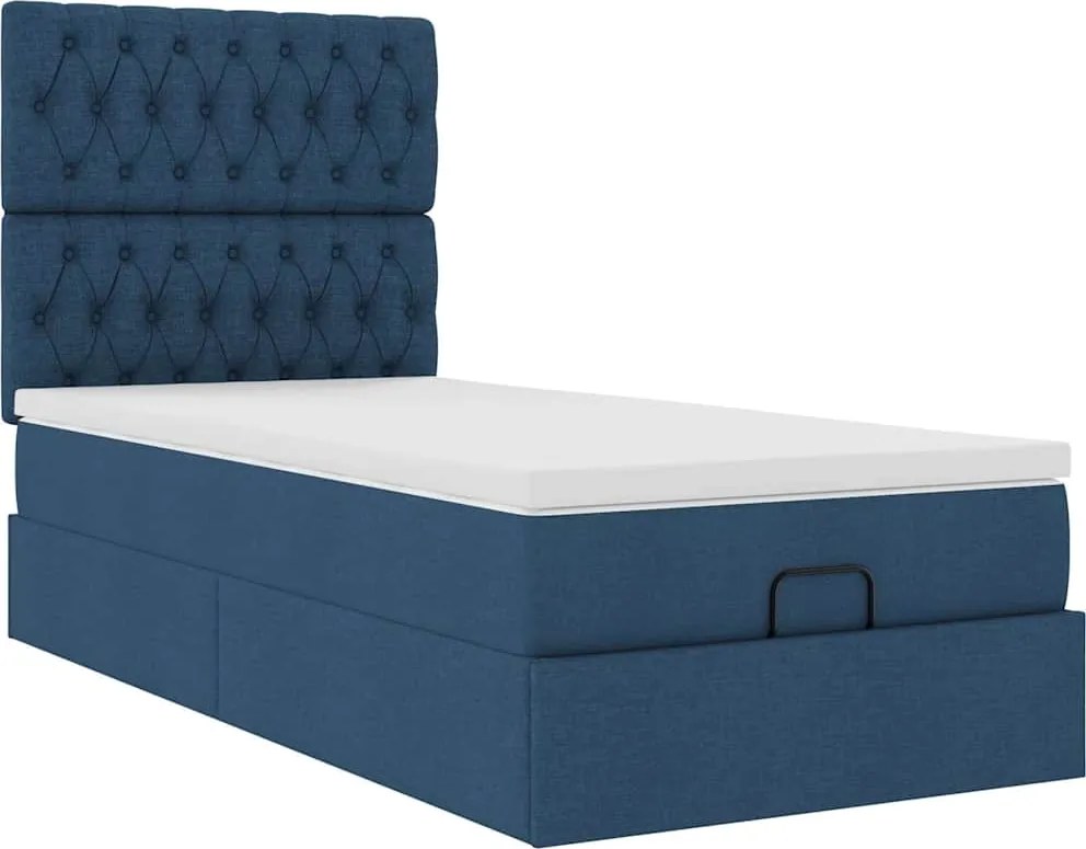 Osmanský rám postele s matrací modrá 90x190cm textil 3314057