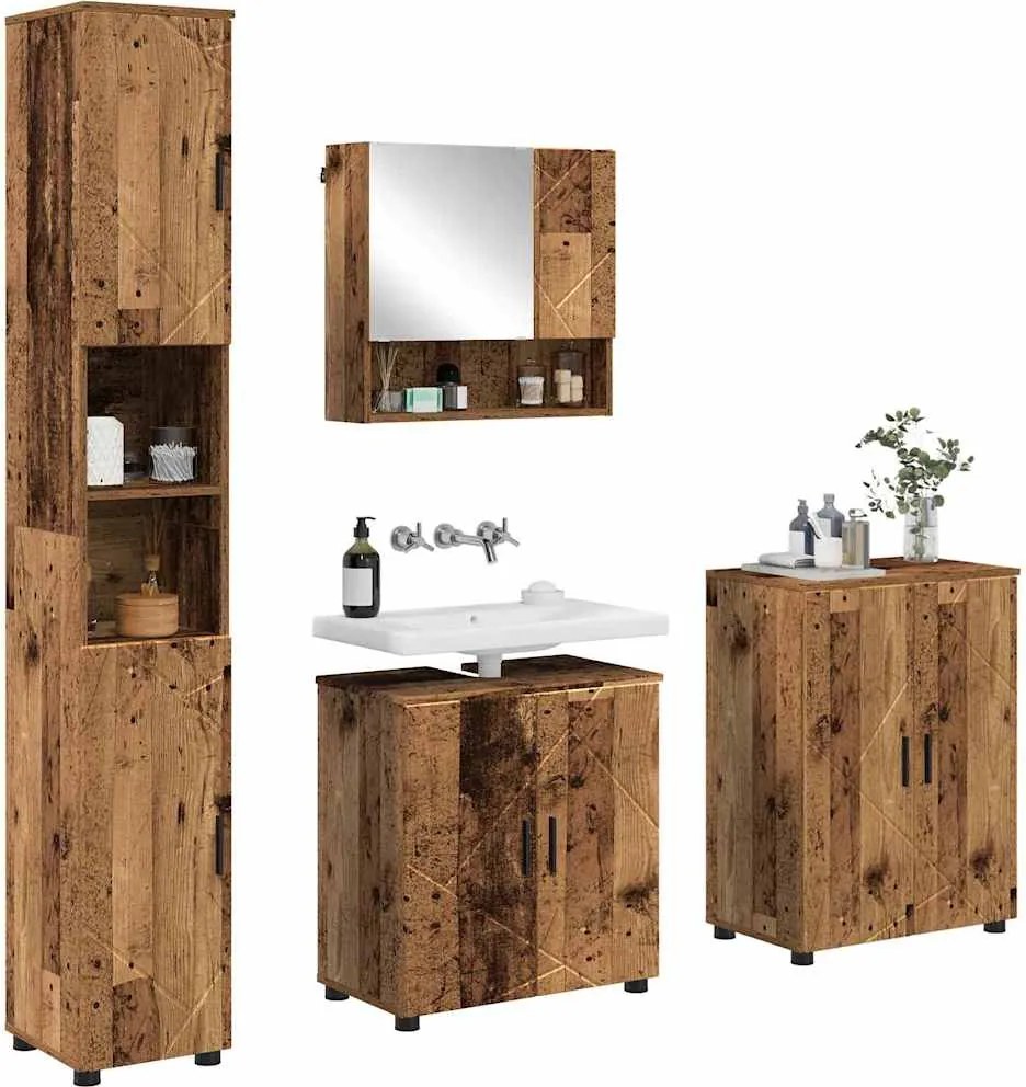 Sada koupelnového nábytku 4 ks Staré dřevo 61 x 35 x 64 cm 3393011