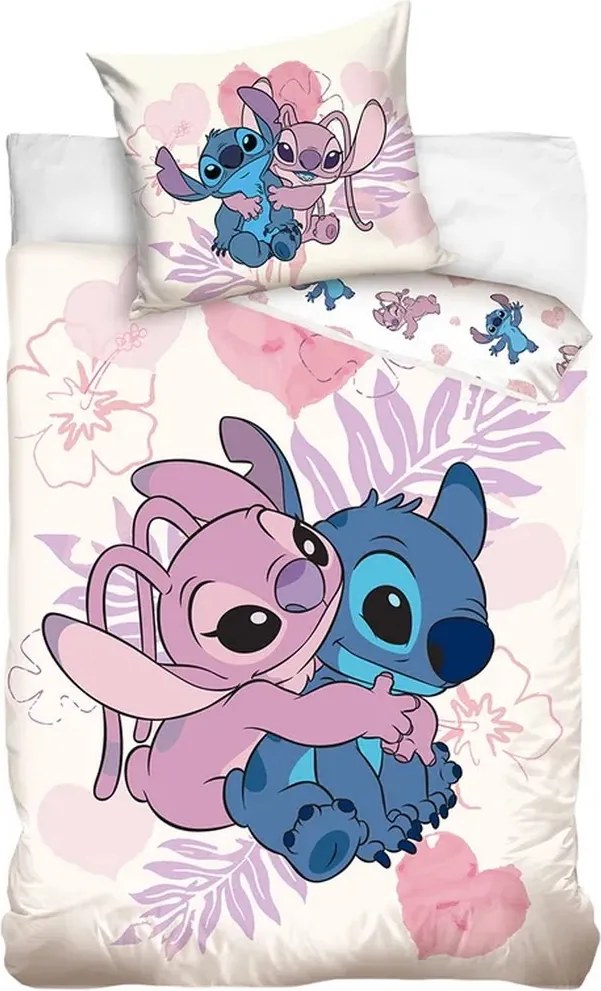 Bavlněné ložní povlečení Lilo & Stitch – Nerozlučná dvojka Stitch a Angel - 100% bavlna - 70x90 cm + 140x200 cm