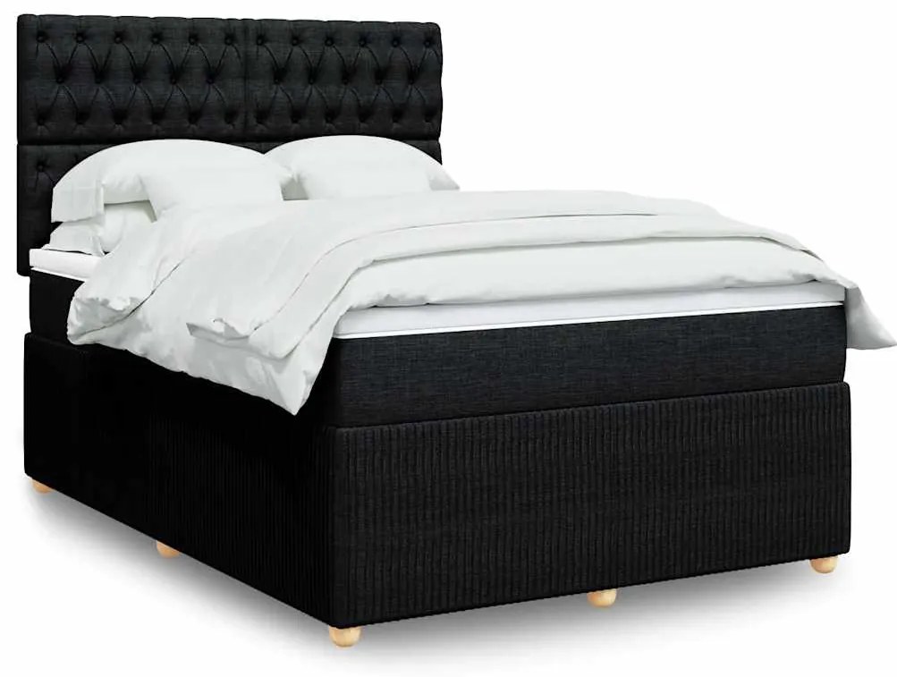 Box spring postel s matrací černá 140 x 190 cm textil 3294360