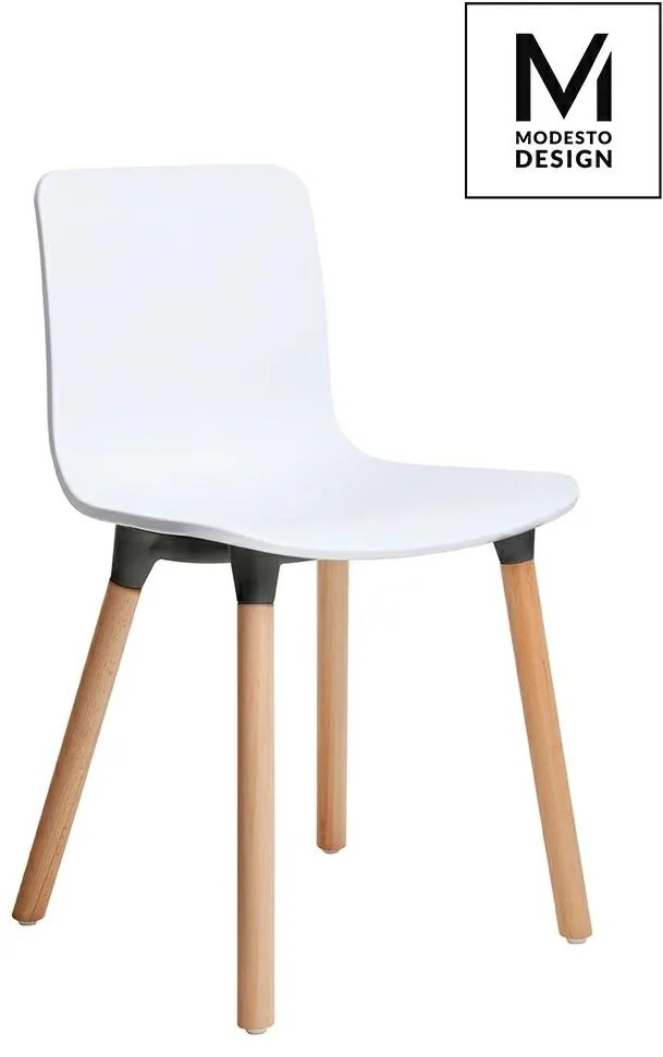 MODESTO židle HOLY WOOD bílá - polypropylén, bukový základ