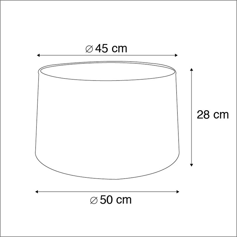 Stínidlo z bavlny černé 45/50/28 se zlatým vnitřkem