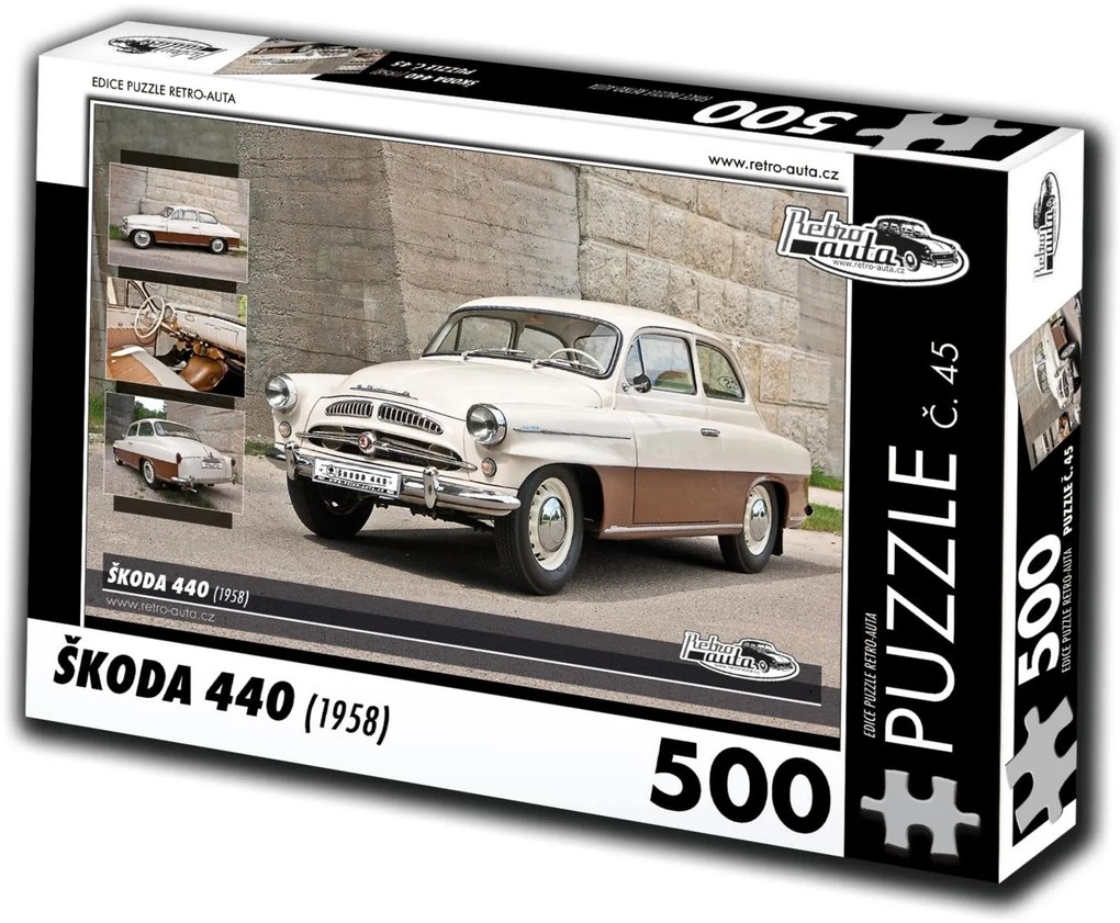 Puzzle retro-auta puzzle č. 45 škoda 440 (1958) 500 dílků
