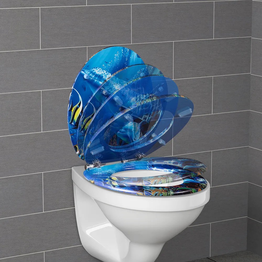 WC sedátko s automatickým spouštěním motiv mořský život 109401