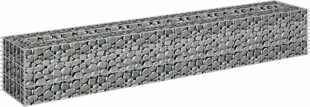 Gabionový vyvýšený záhon pozinkovaná ocel 180 x 30 x 30 cm 145633