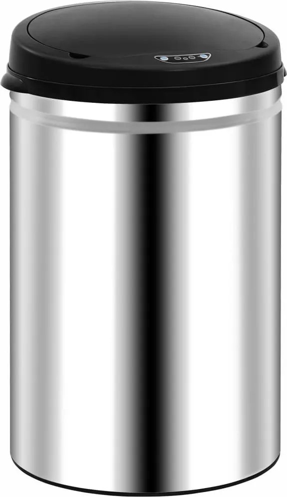 vidaXL Odpadkový koš s automatickým senzorem 30 l uhlíková ocel [322692] Barva: Stříbrná