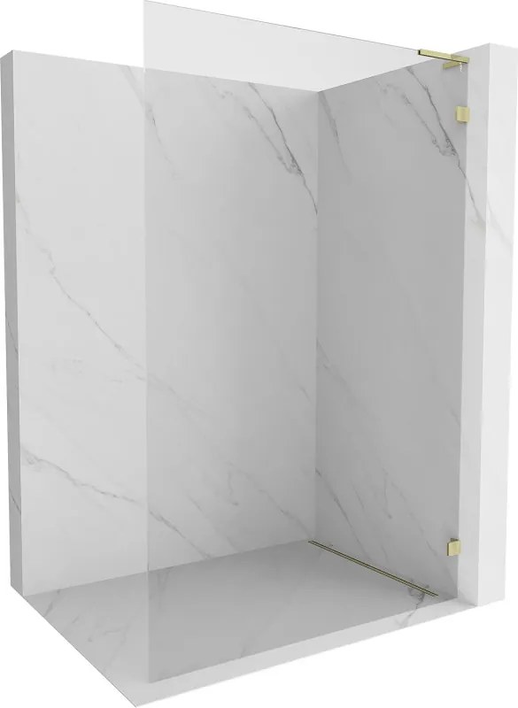 Mexen, Mexen Lunar L sprchová stěna pravá 120 x 200 cm, průhledná 8 mm, zlatá - 830L-120-000-50-00-P