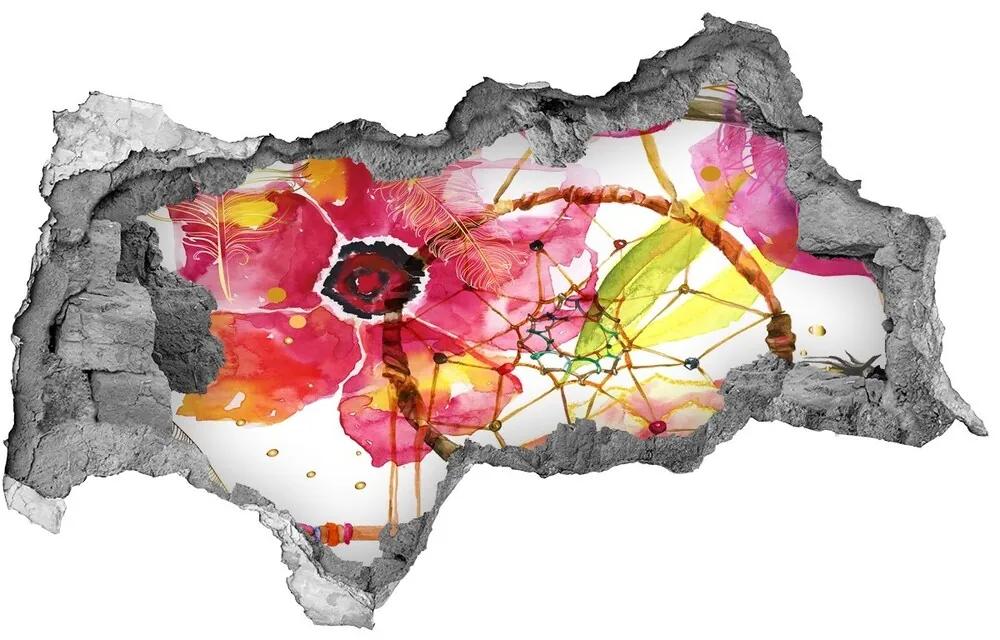Wallmuralia Nálepka 3D díra samolepící Květinový vzor 95x73 cm