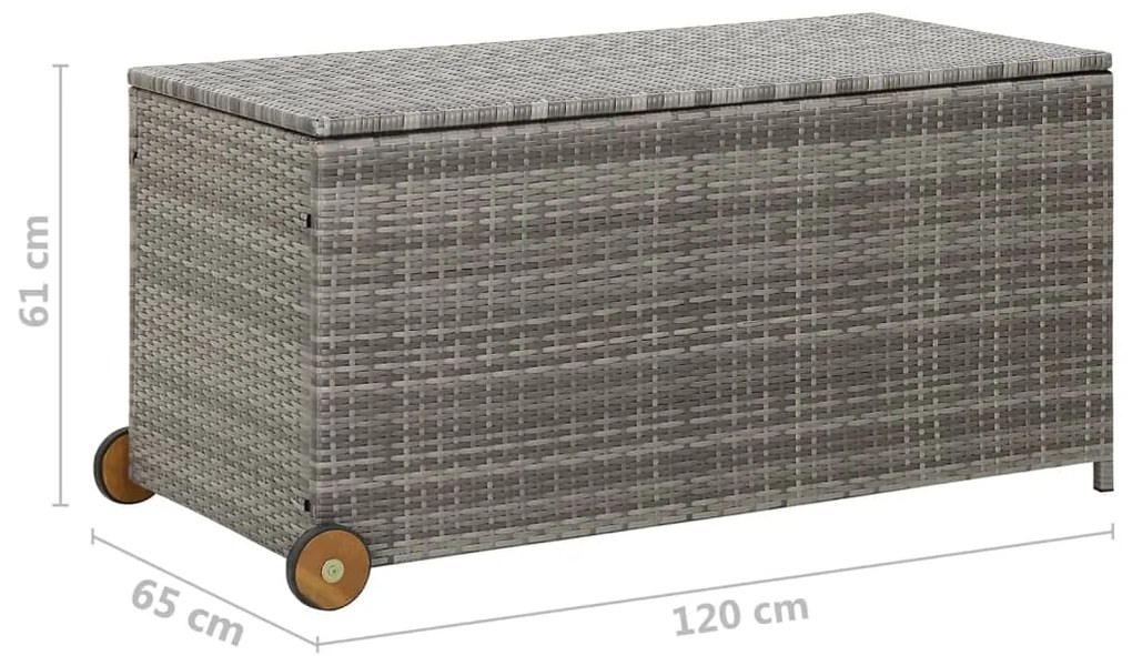 vidaXL Marketos Zahradní úložný box světle šedý 120 x 65 x 61 cm polyratan