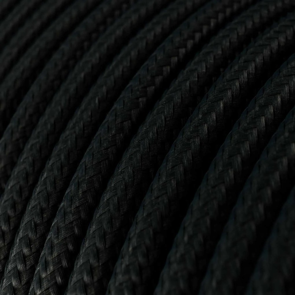 creative cables Závěsná lampa s textilním kabelem a barevnými detaily z porcelánu Barva: Černá