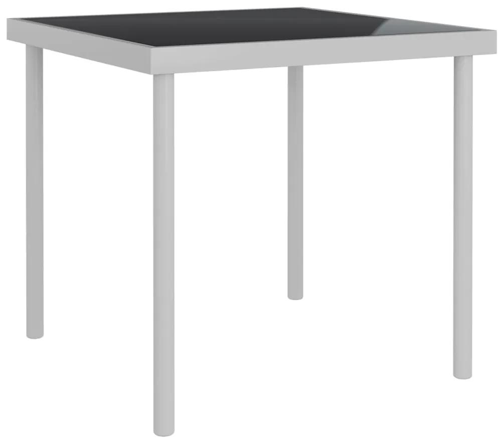 vidaXL Zahradní jídelní stůl světle šedý 80 x 80 x 72 cm sklo a ocel