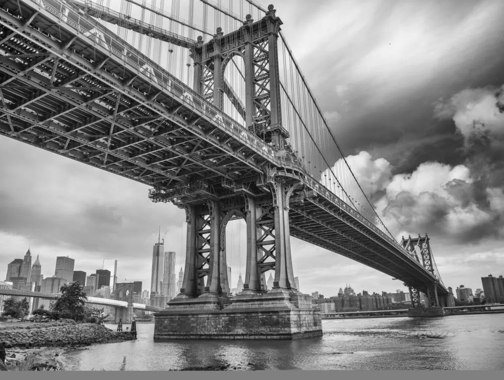 Vícedílný obraz Manhattan Bridge V New Yorku Nedostatek Nedostatek Přírodní plátno 120x90