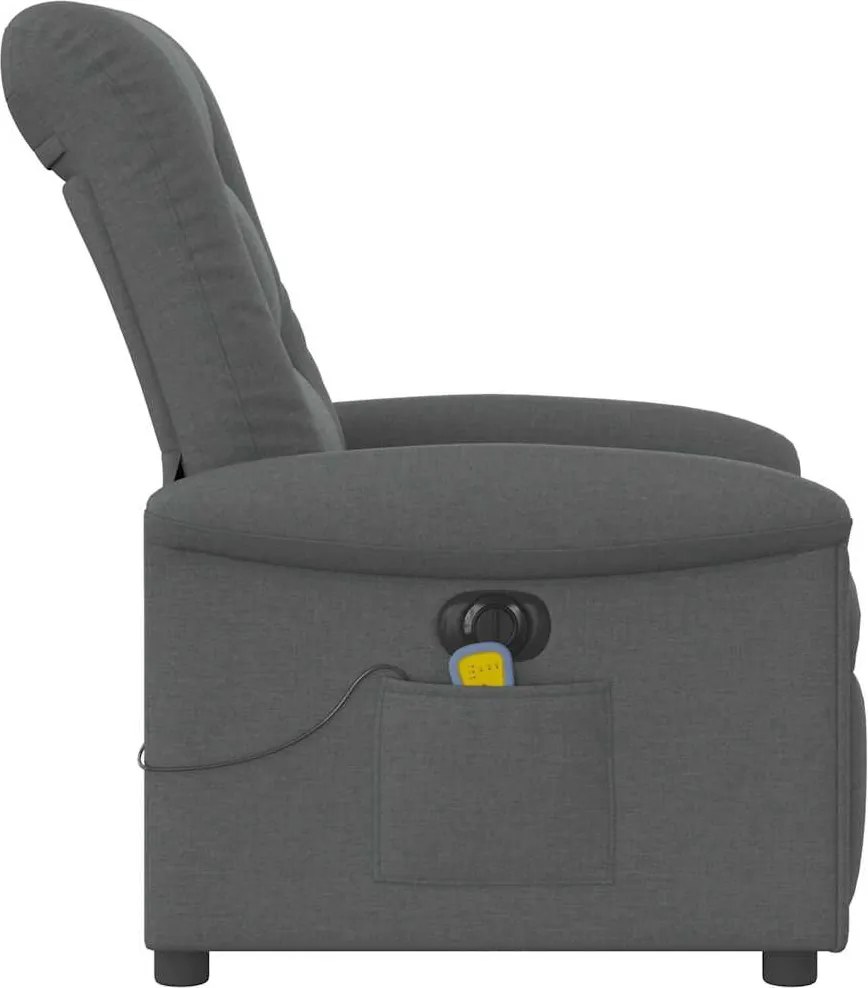 Elektrické masážní polohovací křeslo tmavě šedé textil 3303245