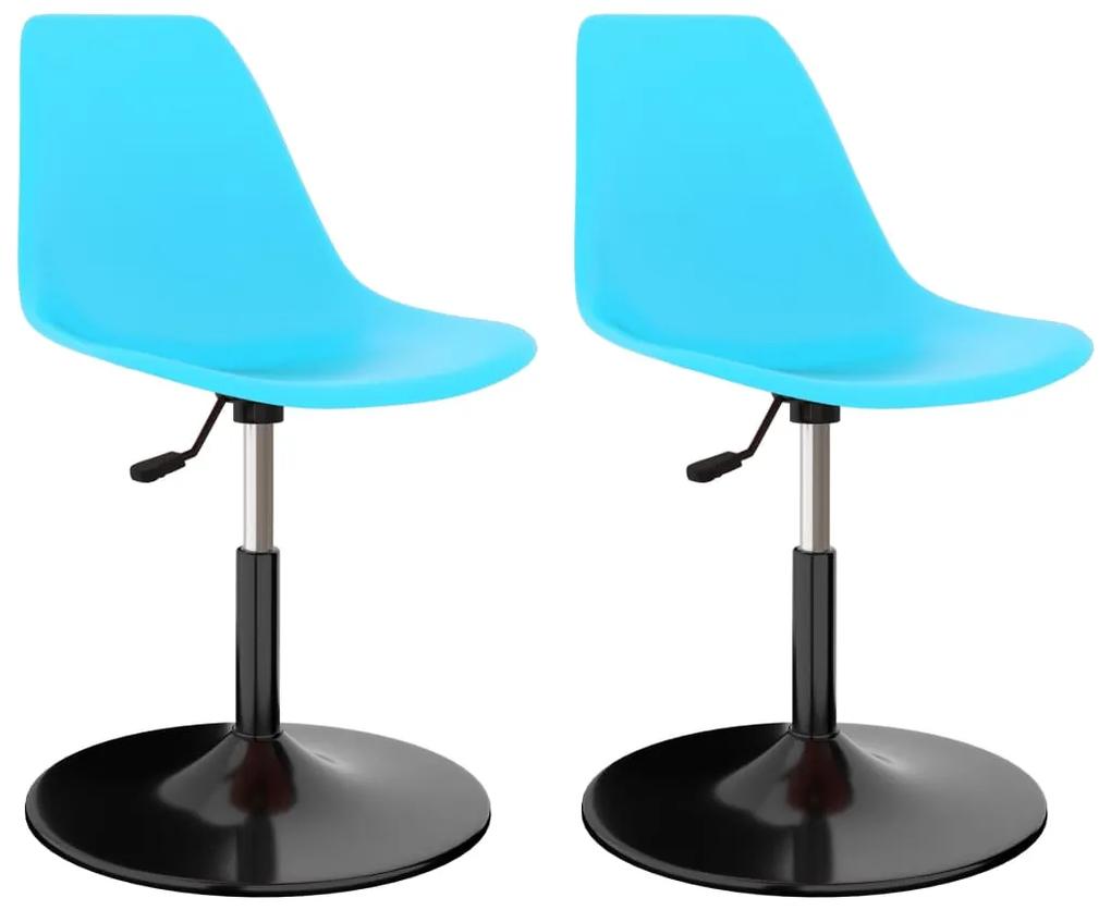 324193 vidaXL Otočné jídelní židle 2 ks modré PP