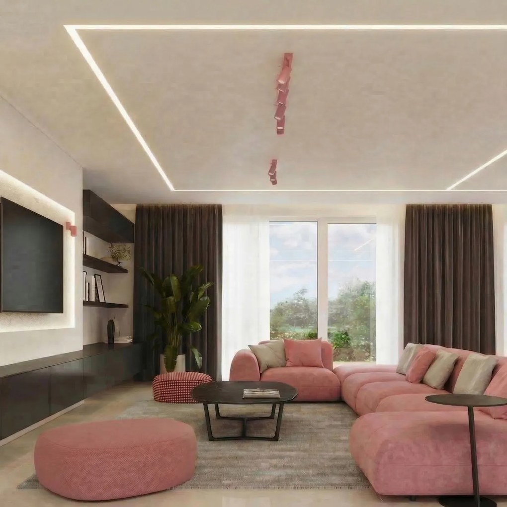 Sollux Lighting Stropní svítidlo RING 2 růžové