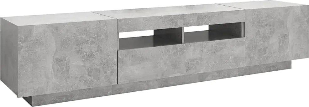 TV skříňka s LED osvětlením betonově šedá 180 x 35 x 40 cm 3081901