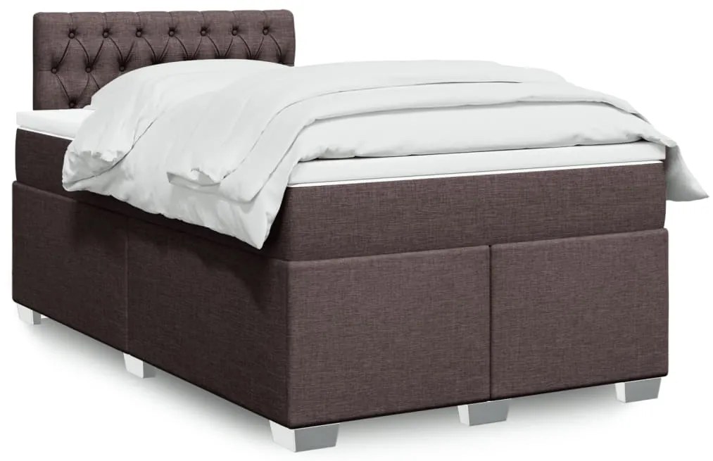 Box spring postel s matrací tmavě hnědá 120x190 cm textil 3285837
