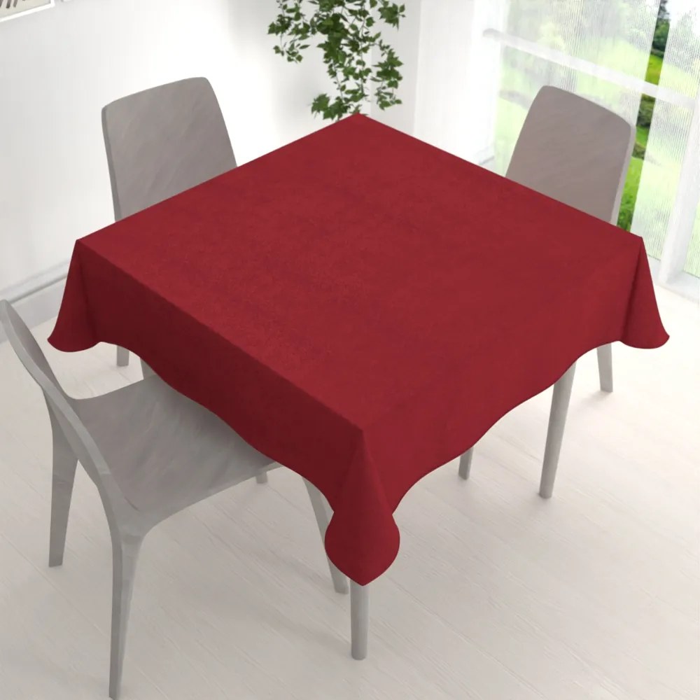 Biante Čtvercový ubrus/imitace broušené kůže Alcantara ALC-018 Vínově červený 110x110 cm