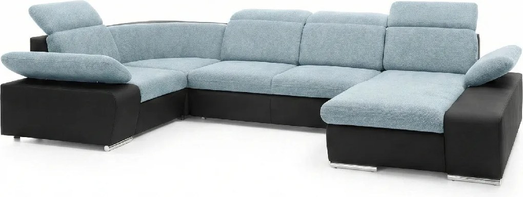 PCo Rohová sedací souprava ODYSEA II do U, 355 cm Barva látky: Blankytně modrá (Vardo 83), Roh pohovky: Levý roh