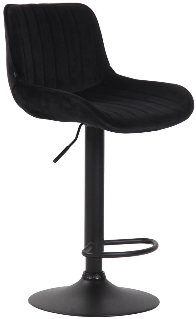 Barová židle Haugo - samet - černý rám | černá
