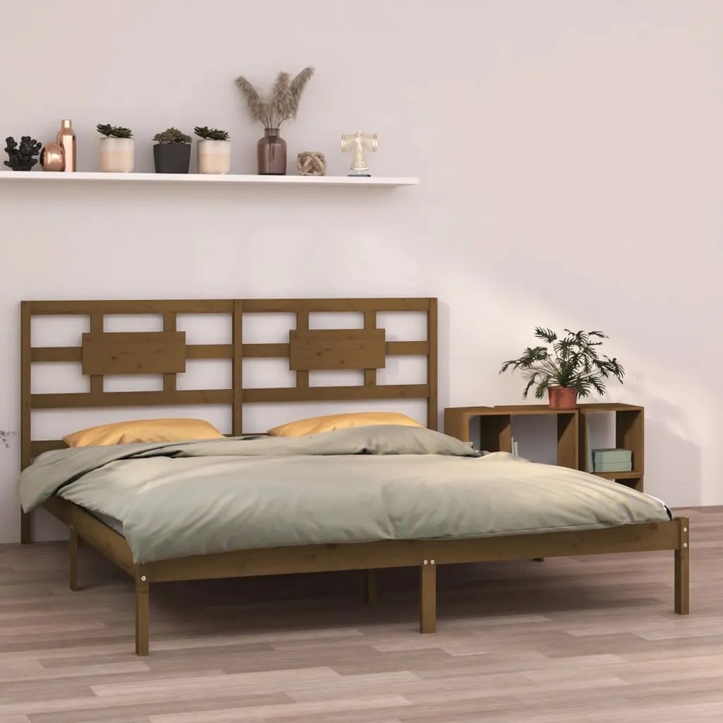 Rám postele medově hnědý masivní dřevo 200 x 200 cm 3105688