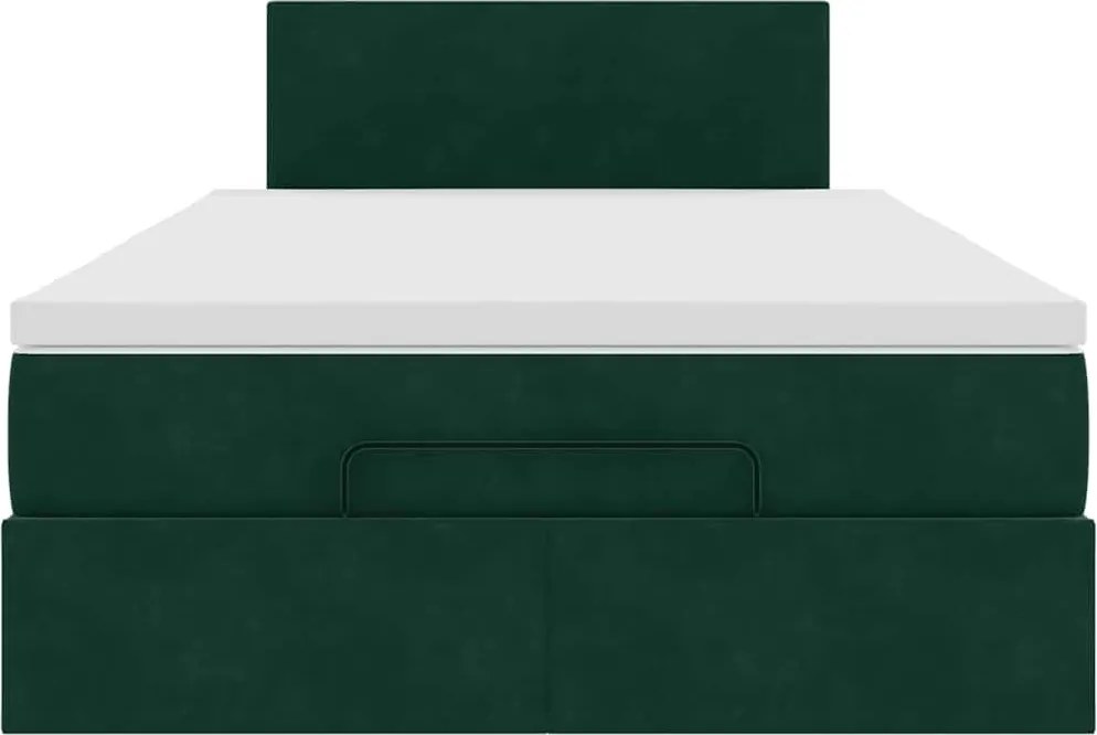Osmanský rám postele s matrací tmavě zelená 120x200cm samet 3312545