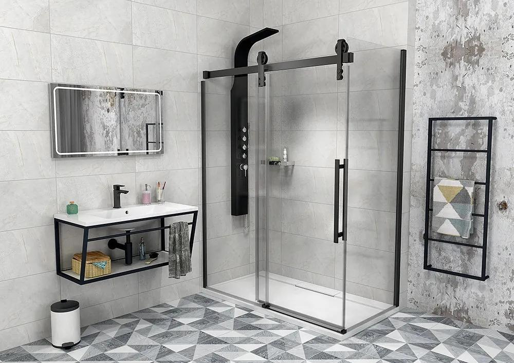 Gelco VOLCANO BLACK sprchové dveře 1600 mm, čiré sklo GV1416 GV1416 BLACK