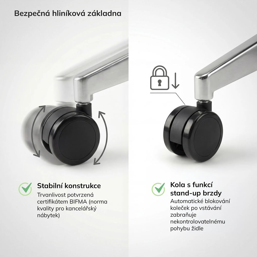 Ergonomická otočná kancelářská židle s síťovaným opěradlem, šedá: VECTOR