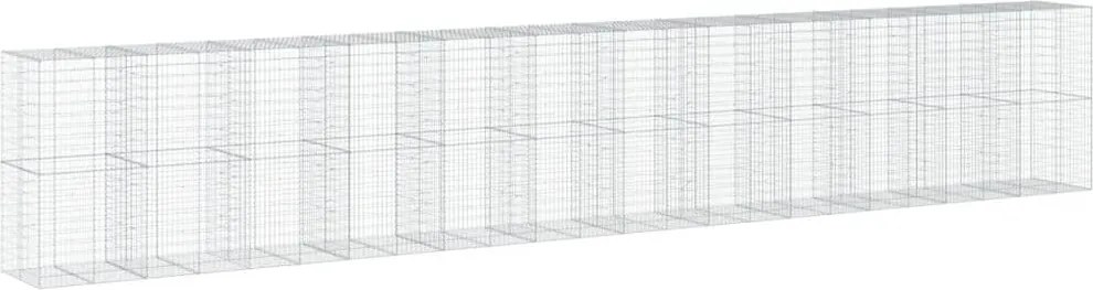 Gabionový koš s víkem 1 200 x 100 x 200 cm pozinkované železo 3295247