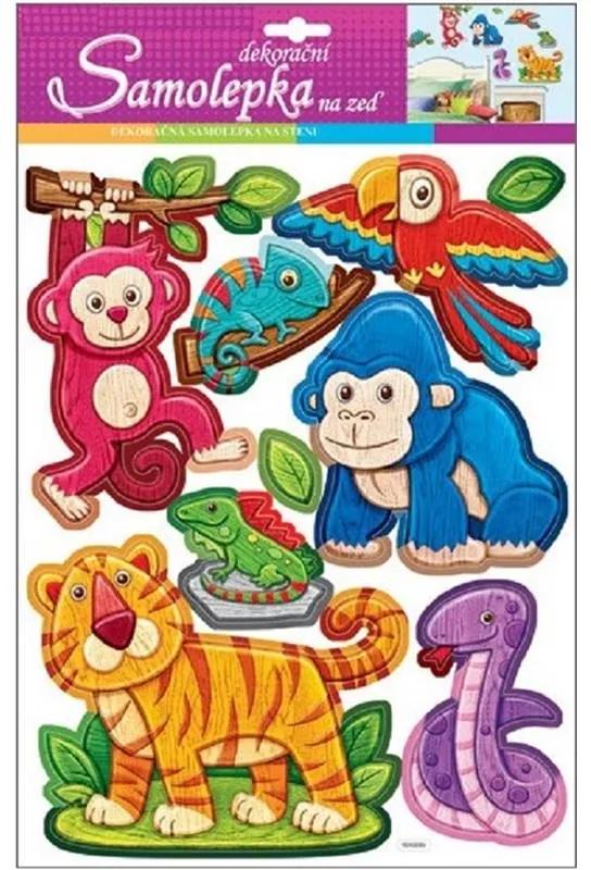 Samolepící dekorace dětská Zoo plastické zvířátka