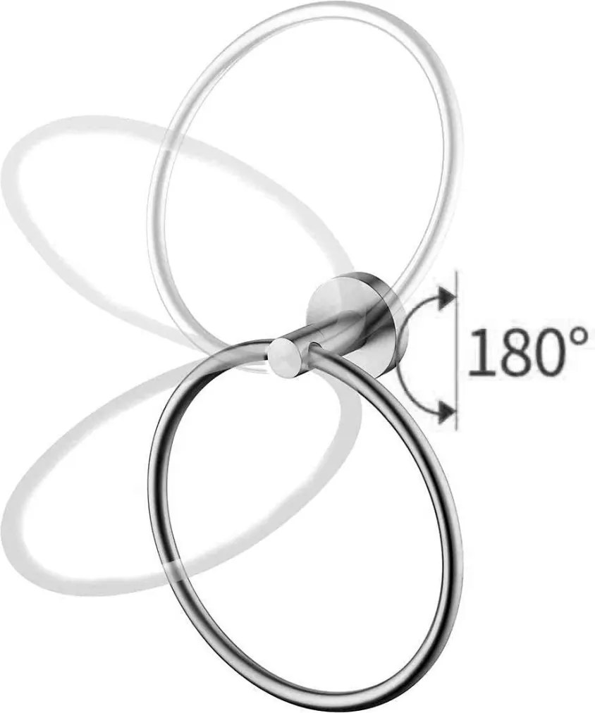 Rea Mist 05, kulatý prstenový věšák na ručník, chromová, REA-80027