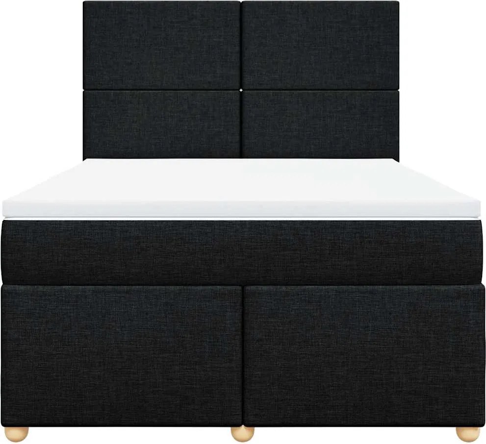 Box spring postel s matrací černá 160x200 cm textil 3293626