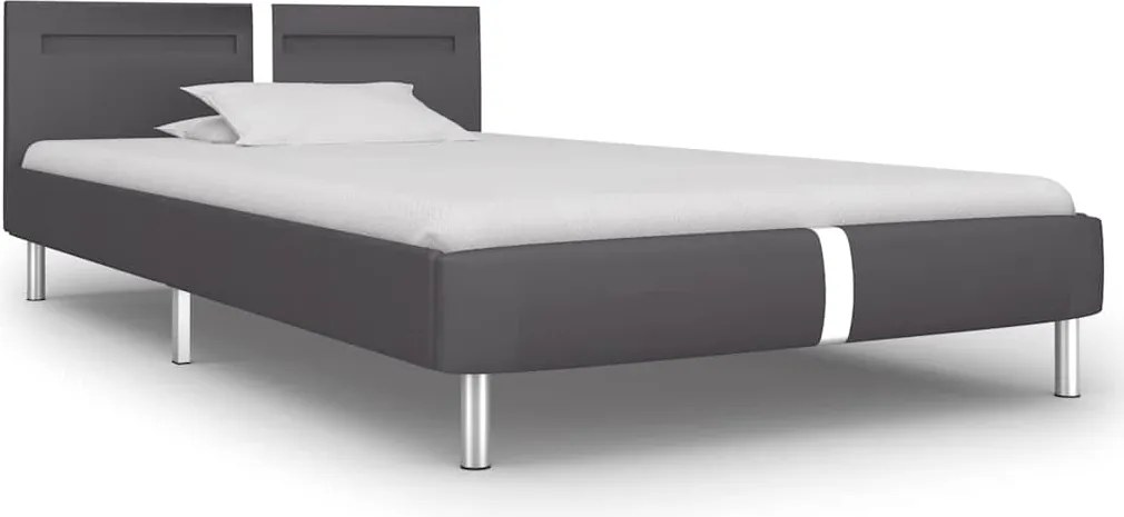 Rám postele s LED šedý umělá kůže 90 x 200 cm 280856