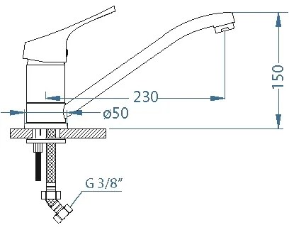 ALVEUS 1091137 - Dřezová baterie RIVIERA 15 cm lesklý chrom