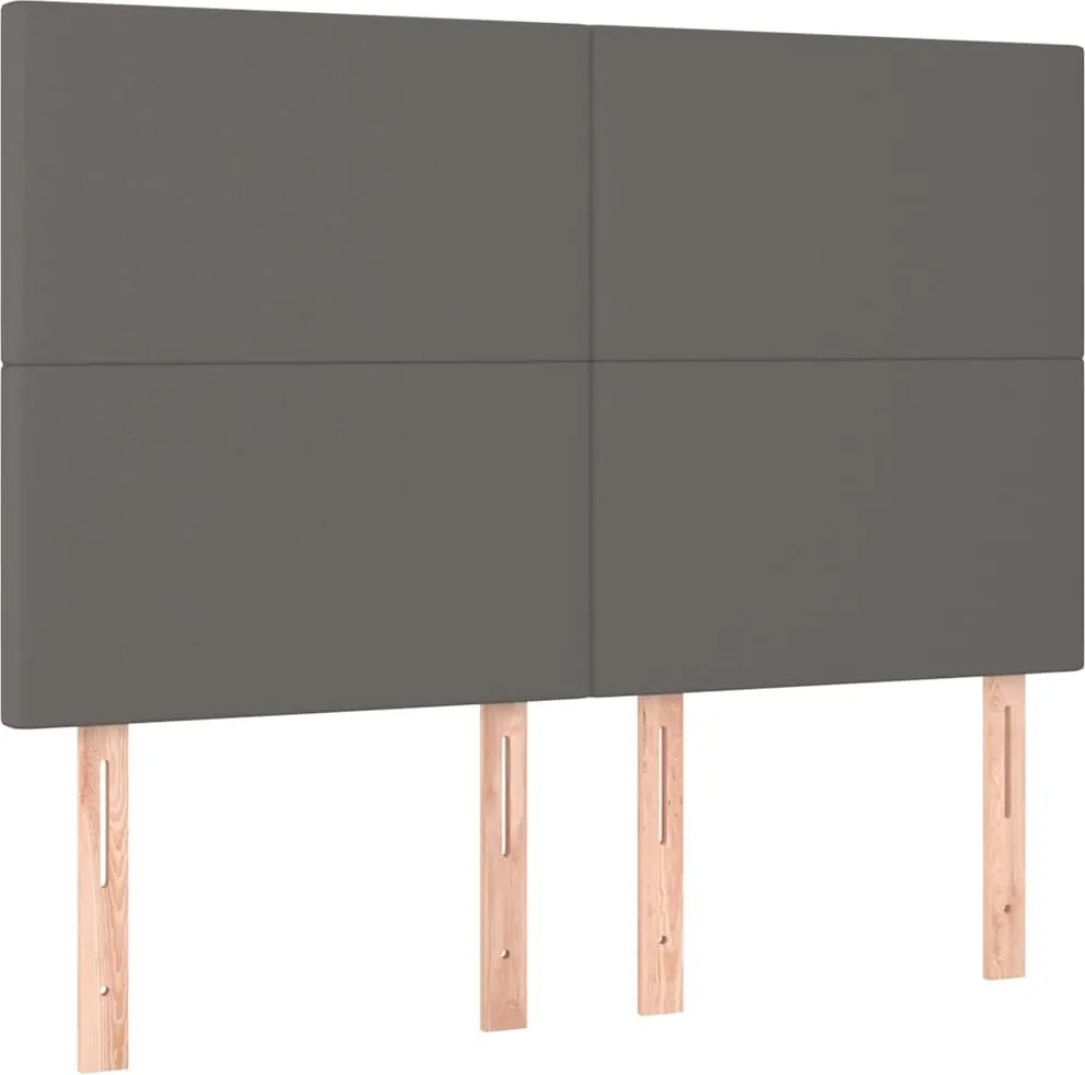 Box spring postel s matrací šedá 140x200 cm umělá kůže 3132385