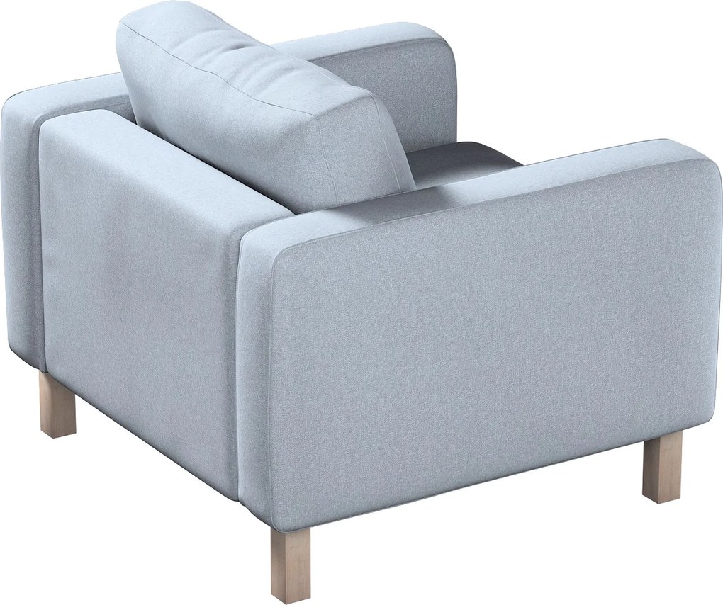 Potah na křeslo IKEA Karlstad, krátký barva modrá látka pletený vzor