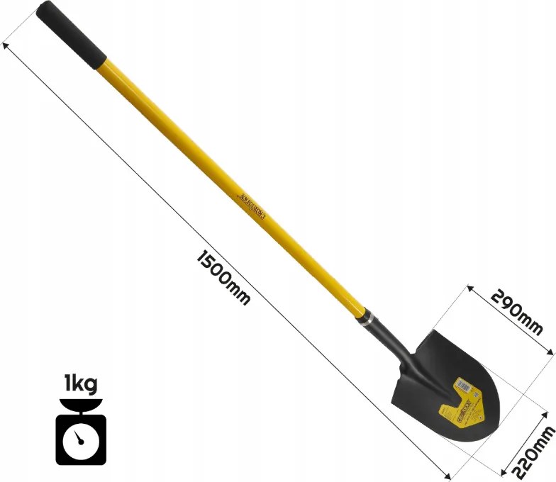 Sada lopat na písek se špičatou rukojetí na kopání 150 cm, pevná dlouhá, 2x