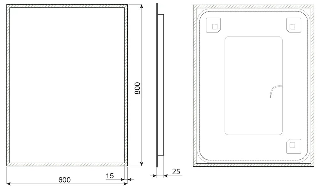 Sapho, TAURI LED podsvícené zrcadlo 60x80cm