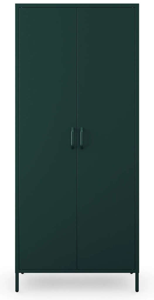 Šatní skříň kovová loftová na nožičkách lahvově zelená, 800x1850x450 mm: FLAVIO Modern