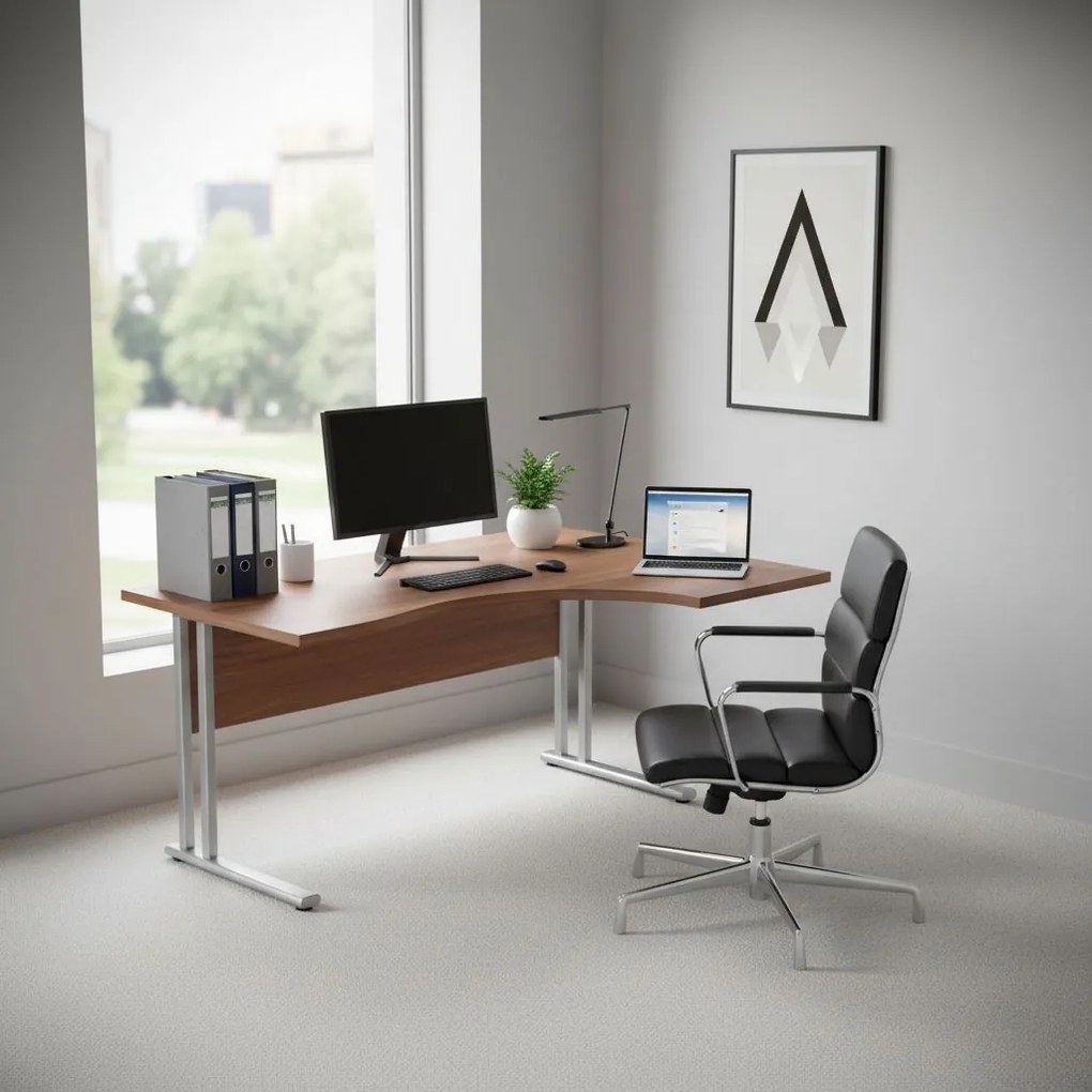 Ergonomický stůl Visio 140 x 100 cm, pravý, ořech