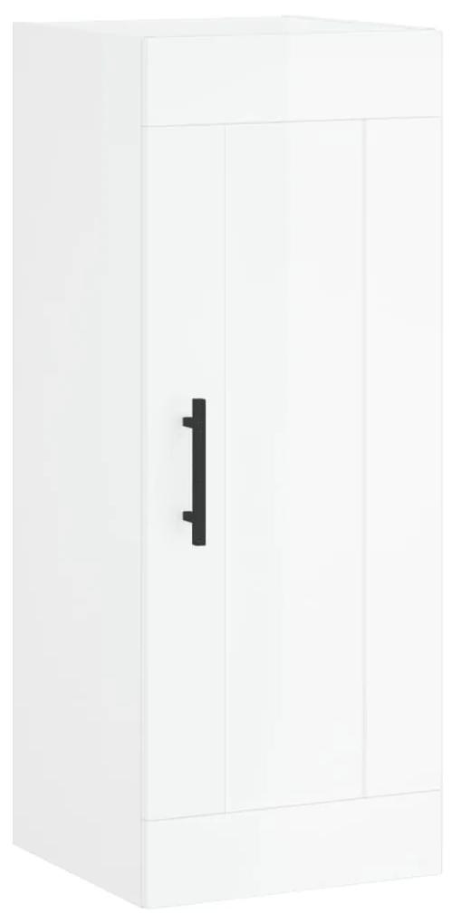 Skříň highboard bílá s vysokým leskem 34,5x34x180 cm kompozit,  3200283