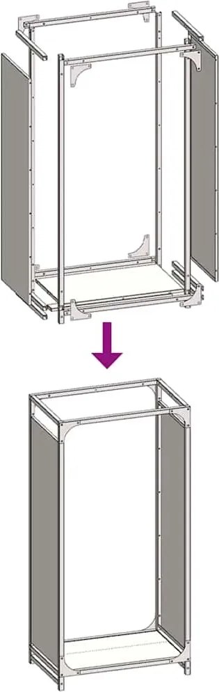 vidaXL Stojan na palivové dřevo Ocel válcovaná za studena [864208] Barva: Černá