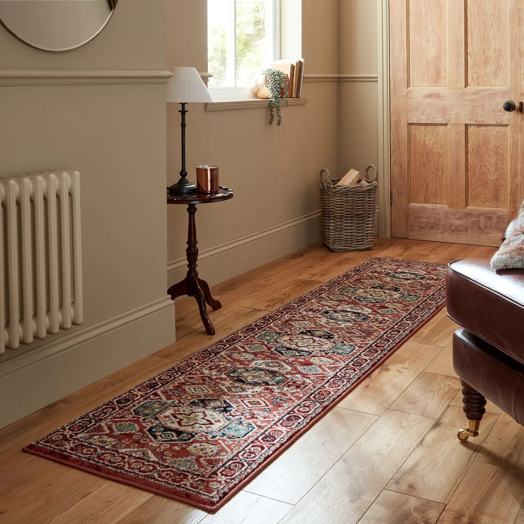 Flair Rugs, Běhoun Sincerity Royale Gillingham Red, 60x230, červená, chodba / předsíň