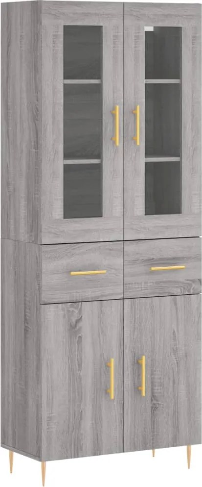 Skříň highboard šedá sonoma 69,5 x 34 x 180 cm kompozitní dřevo 3198527